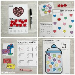 HEARTS Literacy & Math Centers for Valentine's Day - Modern Preschool