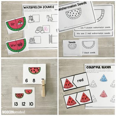 WATERMELON Literacy & Math Centers for Summer - Modern Preschool