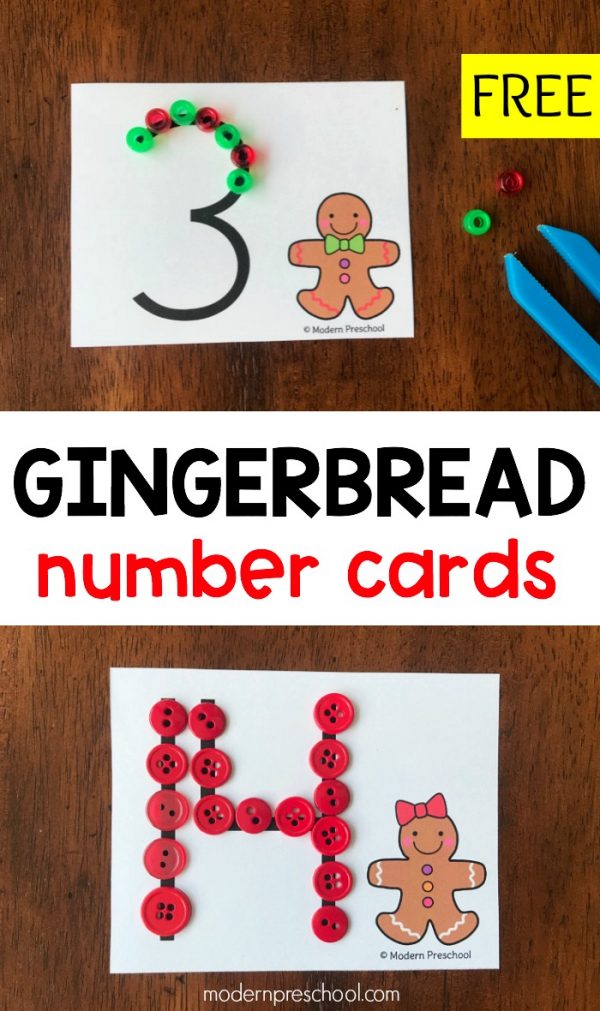 Gingerbread Fine Motor Number Tracing Cards