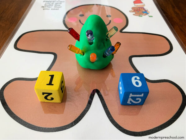 Play Dough Christmas Tree Fine Motor Math
