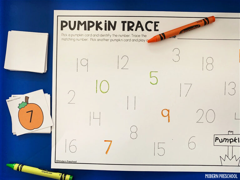 Pumpkin Number Trace for Preschoolers