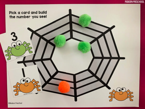 Spider Web Number Play Dough Mat