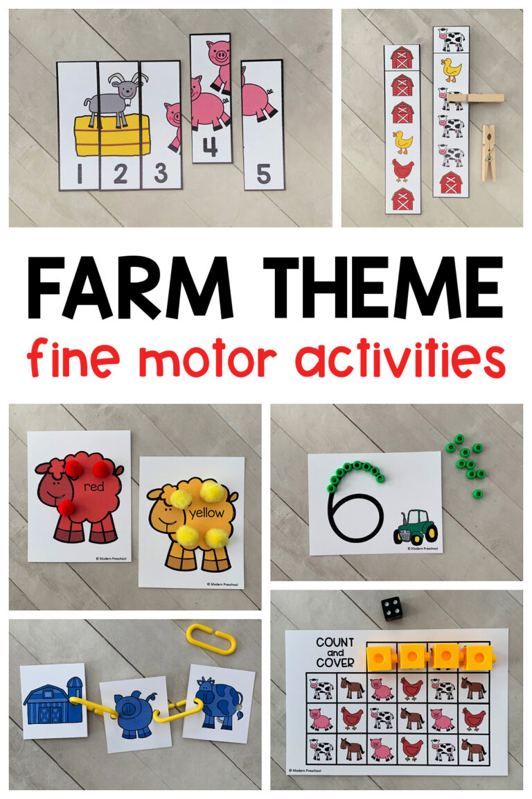 Farm Fine Motor Activities for Preschool
